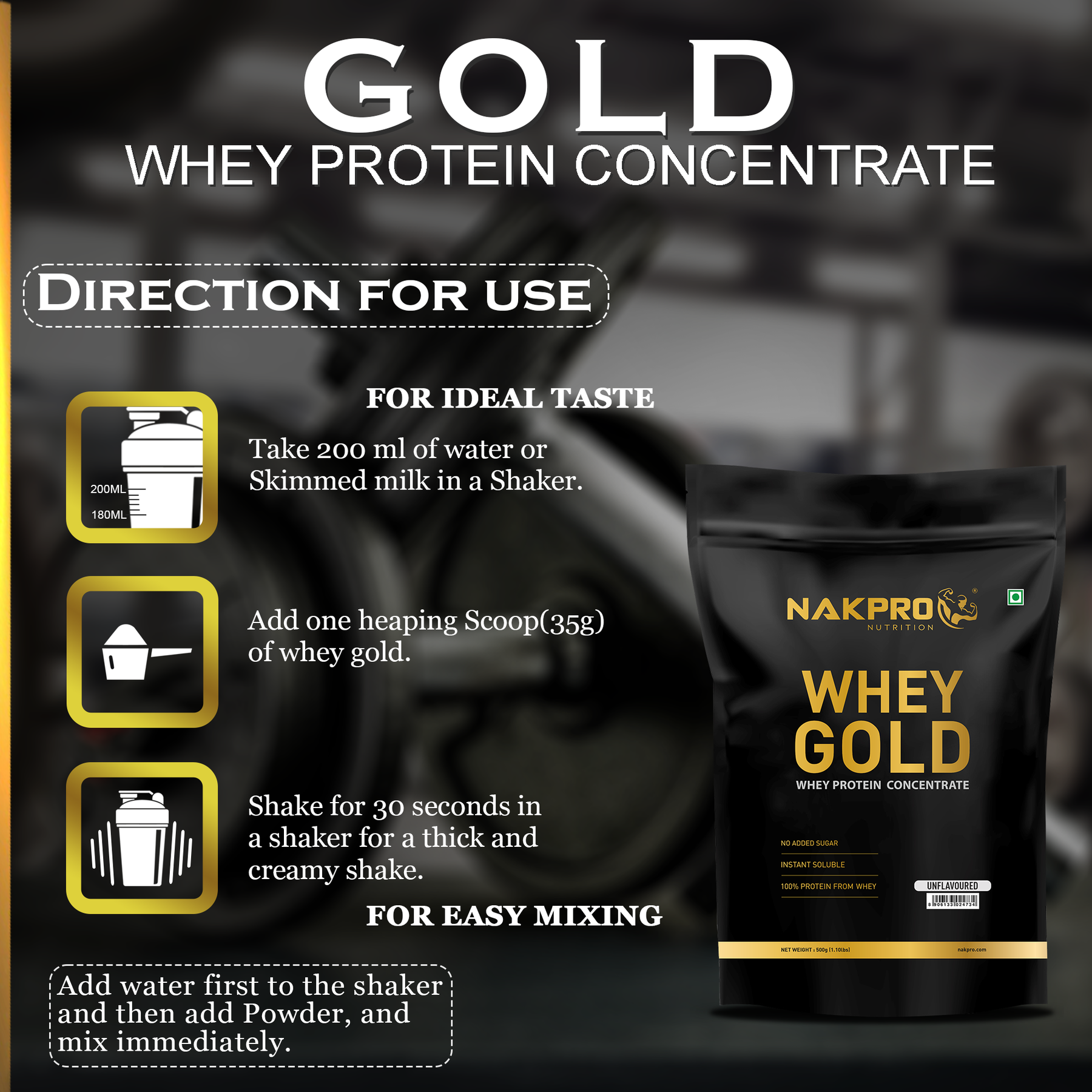 Nakpro Whey Gold Protein Concentrate – NAKPRO NUTRITION
