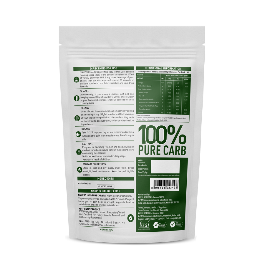 100% Pure Carbs - Best Weight Gain Supplements for Muscle Gain – NAKPRO ...