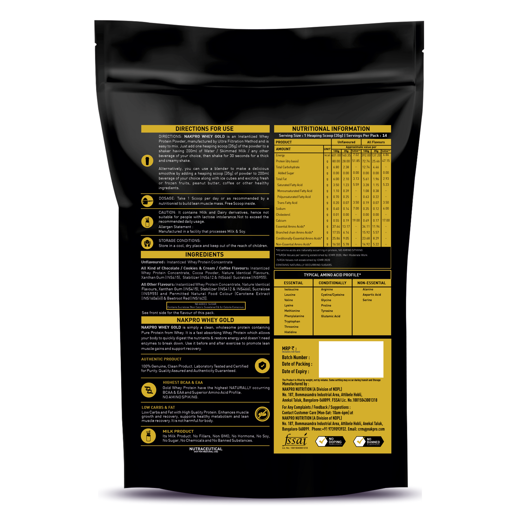 Nakpro Whey Gold Protein Concentrate – NAKPRO NUTRITION